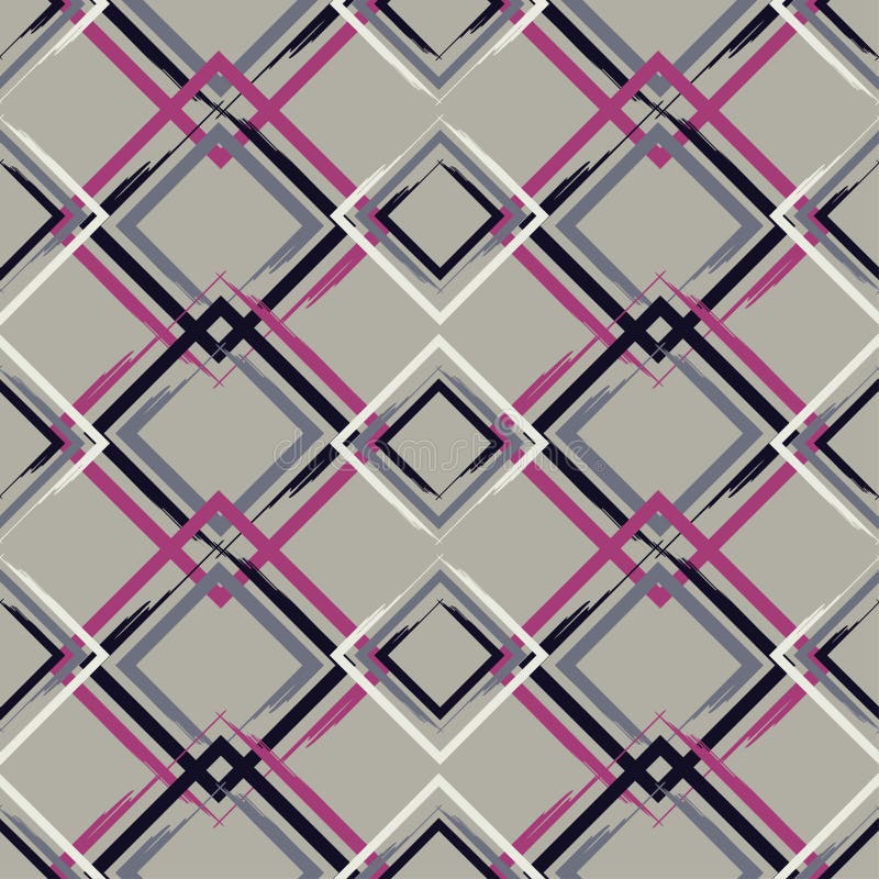 Seamless Geometric Pattern. Pattern of Quadrilaterals. Brushwork Stock ...
