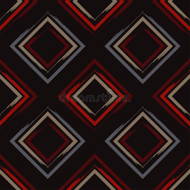 Seamless Geometric Pattern. Pattern of Quadrilaterals. Brushwork Stock ...