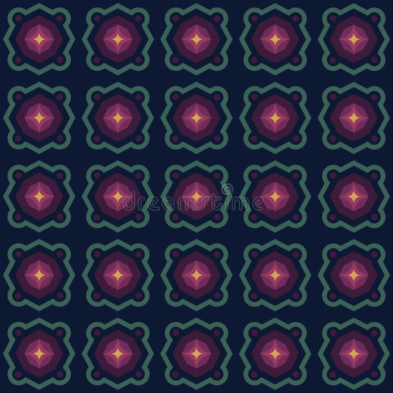 Stars and Polygons Geometrical Pattern Stock Illustration ...