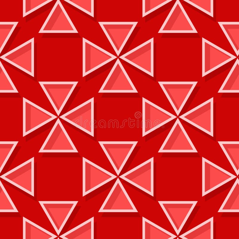 Seamless Geometric Pattern. Red 3d Design Stock Vector - Illustration ...