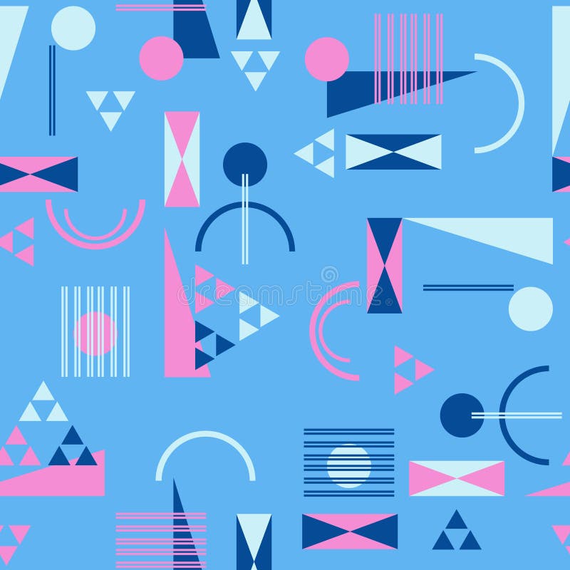 Seamless Geometric Pattern in Retro 80s Style Stock Illustration ...