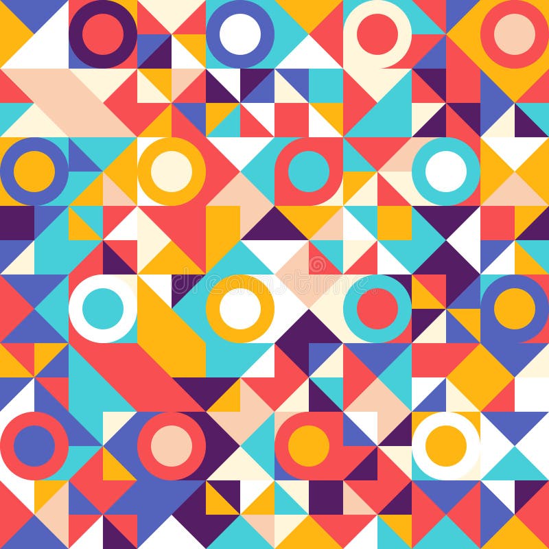 Seamless Geometric Pattern in Retro Style. Vector Illustration Stock ...