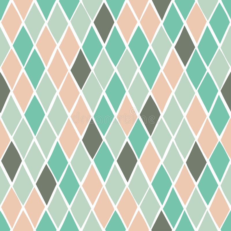 Seamless Geometric Pattern with Rhombs in a Hand-drawn Style. Vector ...