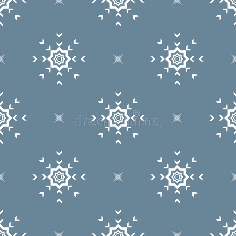 Seamless Geometric Pattern of Snowflakes Stock Illustration ...