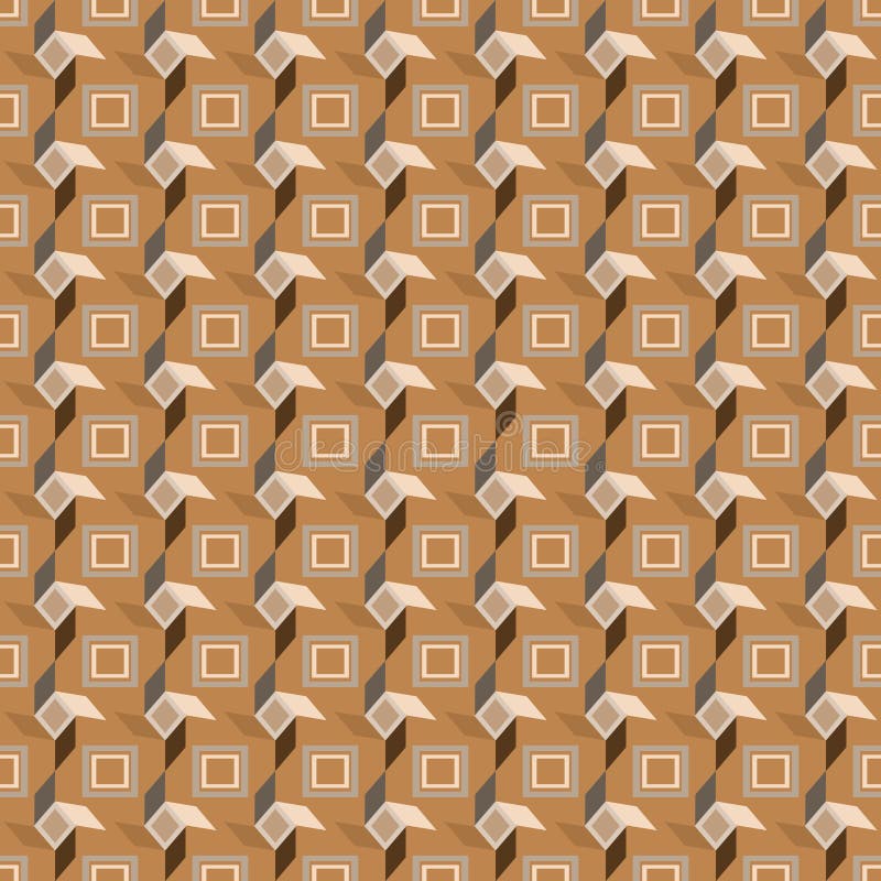 Vintage Geometric Seamless Pattern with 3D Cube Effect Stock ...