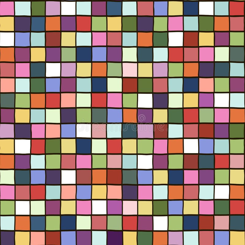 Seamless Geometric Pattern from Squares Painted by Hand 3 Stock Vector ...