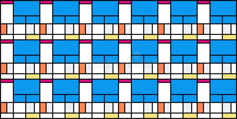 Abstract, Seamless Pattern Made with Rectangles and Lines. Colorful and Modern Vector Art Stock ...