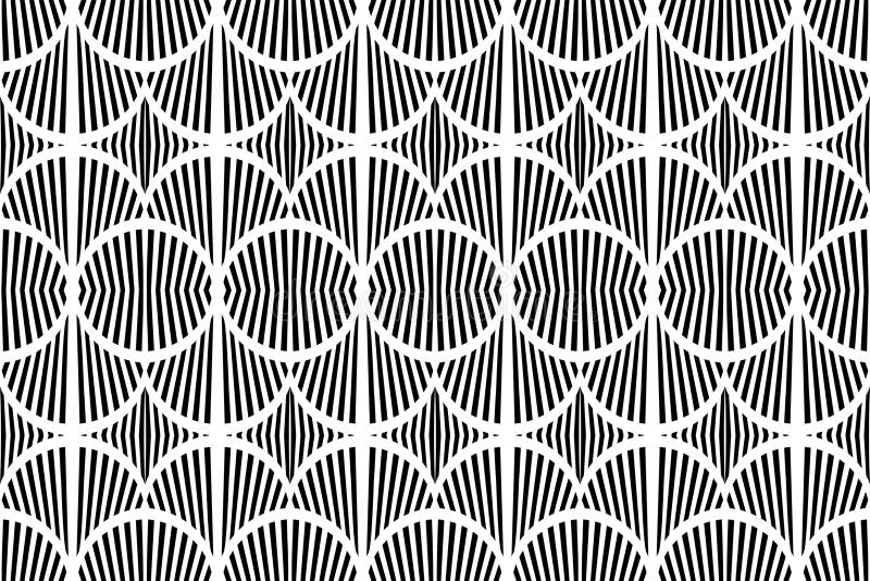 Seamless Geometric Pattern. Striped Lines Black and White Texture Stock ...