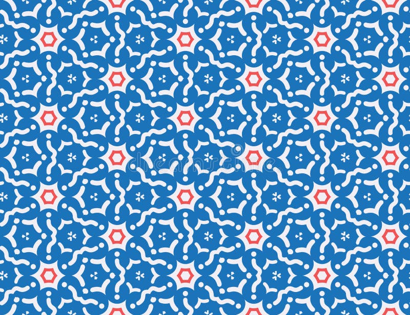 Seamless Geometric Pattern, Texture or Background Vector in Blue, Red ...