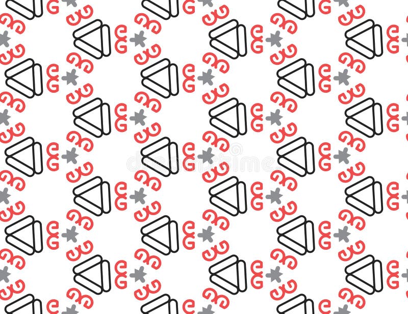 Seamless Geometric Pattern, Texture or Background Vector in Red, Black ...