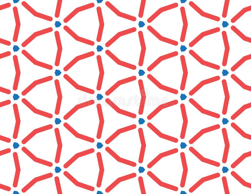 Seamless Geometric Pattern, Texture or Background Vector in Red, Blue ...