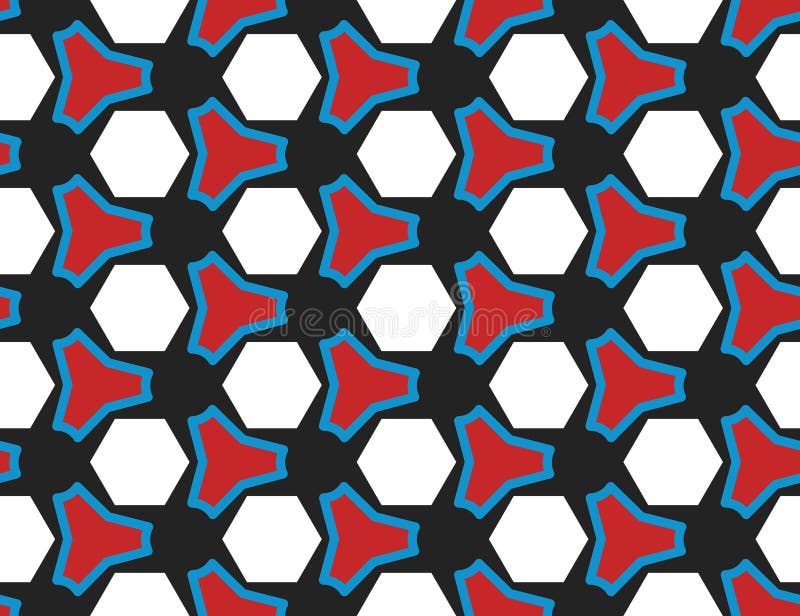 Seamless Geometric Pattern, Texture or Background Vector in Red, Blue ...