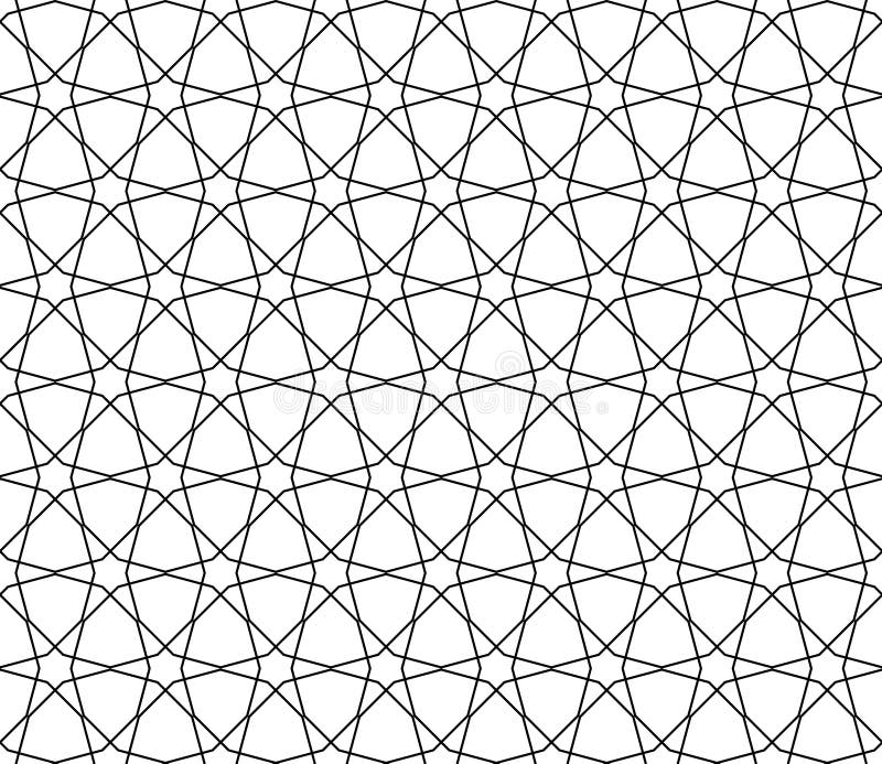 Seamless Geometric Pattern in Thin Lines Stock Vector - Illustration of ...
