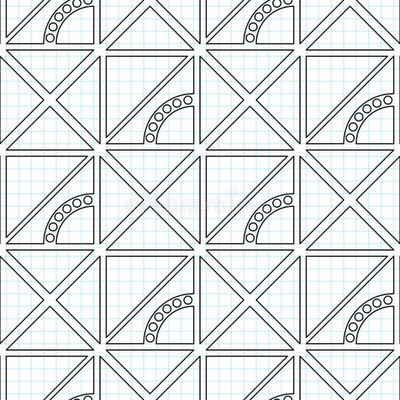 Seamless Geometric Pattern, Drawn on Checkered Notebook Stock Vector ...