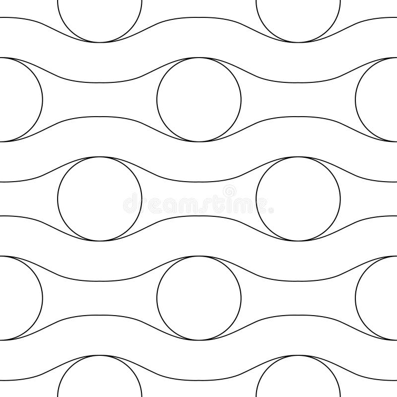 Seamless Geometric Pattern of the Wave and the Circle Stock ...