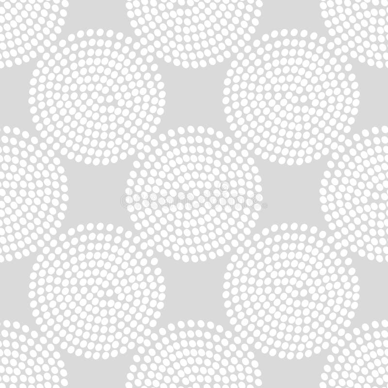 Seamless Geometric Pattern with White Circles on Light Gray Background ...