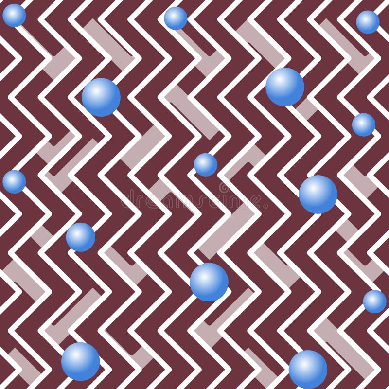 Seamless Geometric Pattern with White Curved Lines and Balls with a ...