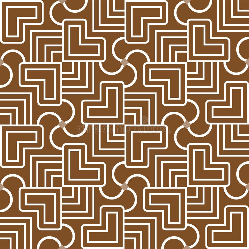 Seamless Geometric Pattern with White Squares, Diamonds and Swirls on a ...