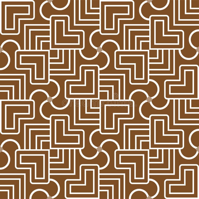 Seamless Geometric Pattern with White Squares, Diamonds and Swirls on a ...