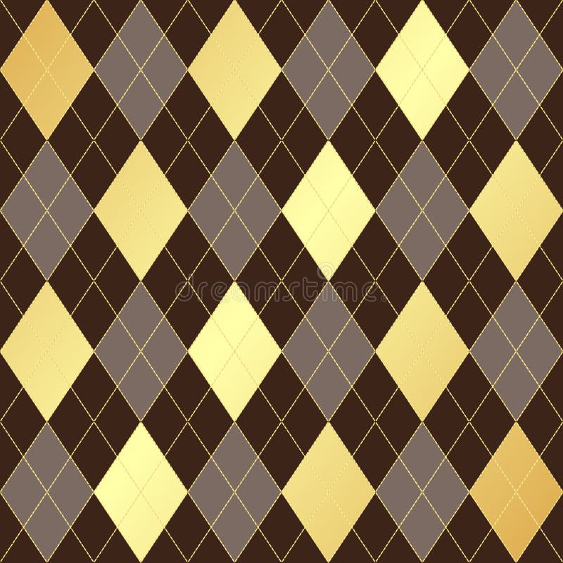 Seamless Geometric Pattern with Golden and Brown Rhombuses Stock ...