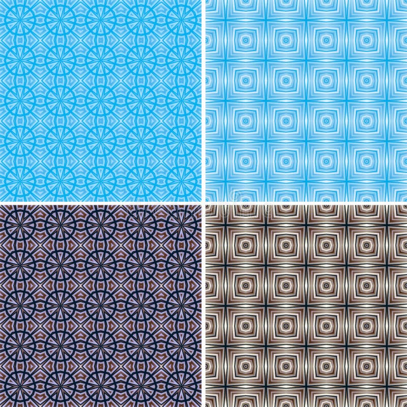 Seamless Geometric Patterns Set Stock Illustration - Illustration of ...