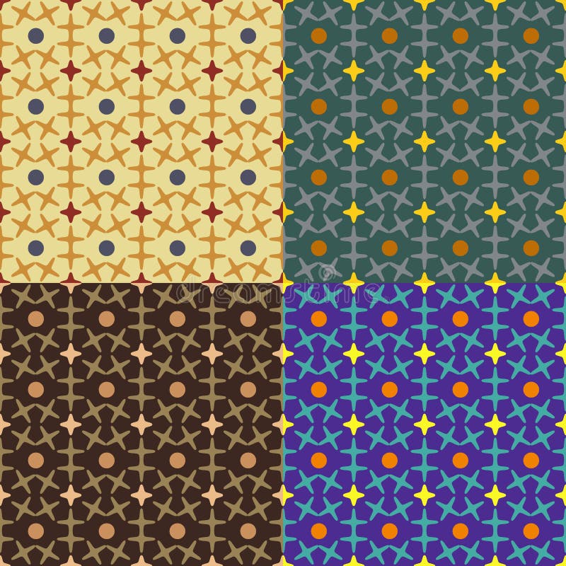 Seamless Geometric Patterns Stock Vector - Illustration of vector, blue ...