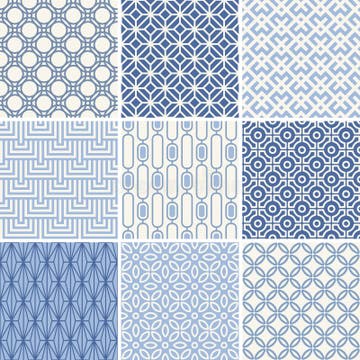 Seamless Geometric Patterns Set Stock Vector - Illustration of ornate ...