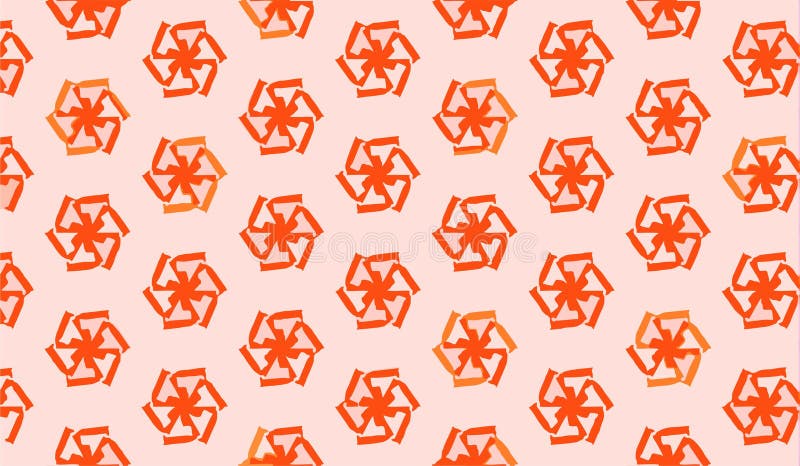 Seamless Geometric of Repeating Pattern on Orange Background Stock ...