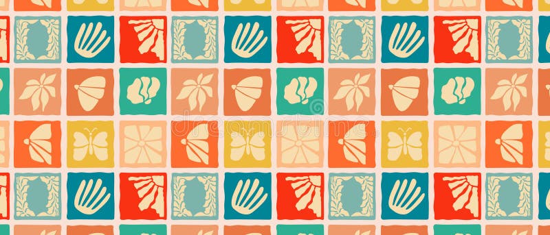 Seamless Geometric Retro Pattern in Patchwork Style Stock Illustration ...