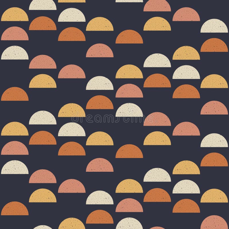 Seamless Geometric Semi Circle Pattern. Stock Vector - Illustration of ...