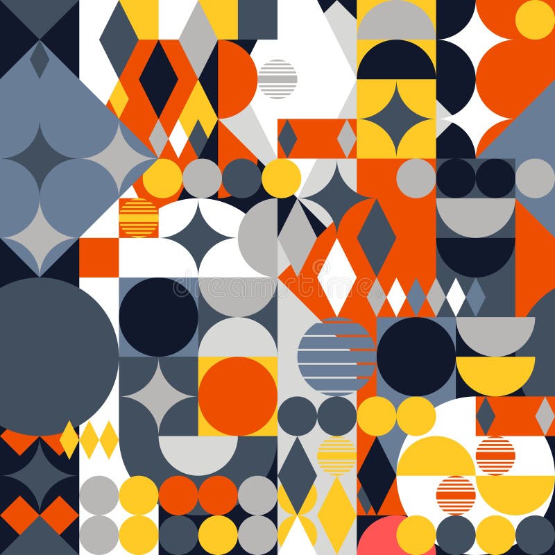 Seamless Geometric Shapes Print Texture Stock Vector - Illustration of ...