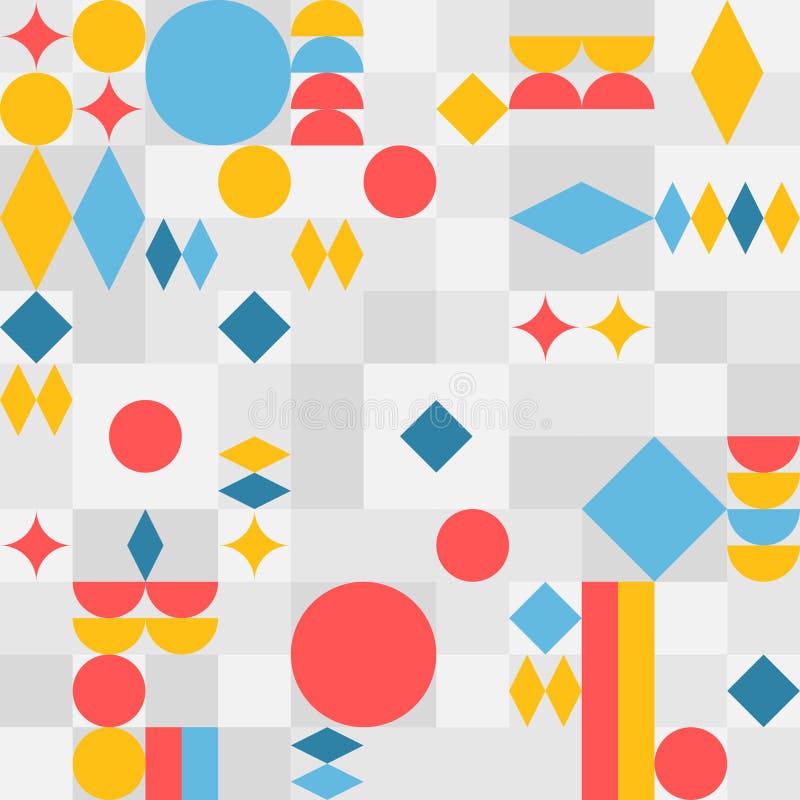 Seamless Geometric Shapes Print Texture Stock Vector - Illustration of ...