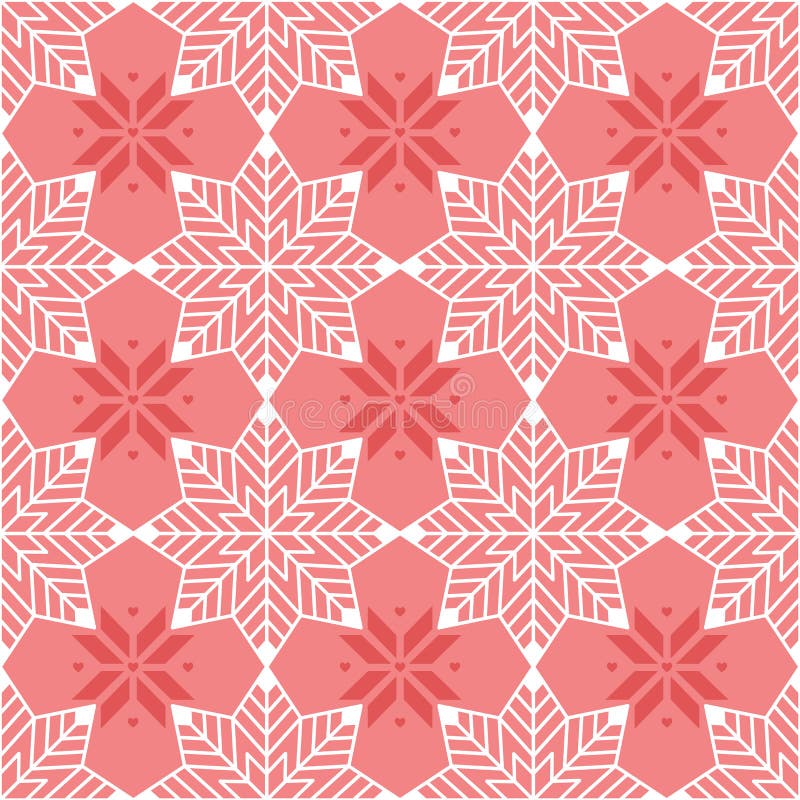 Seamless Geometric Snowflake Pattern Stock Vector - Illustration of ...