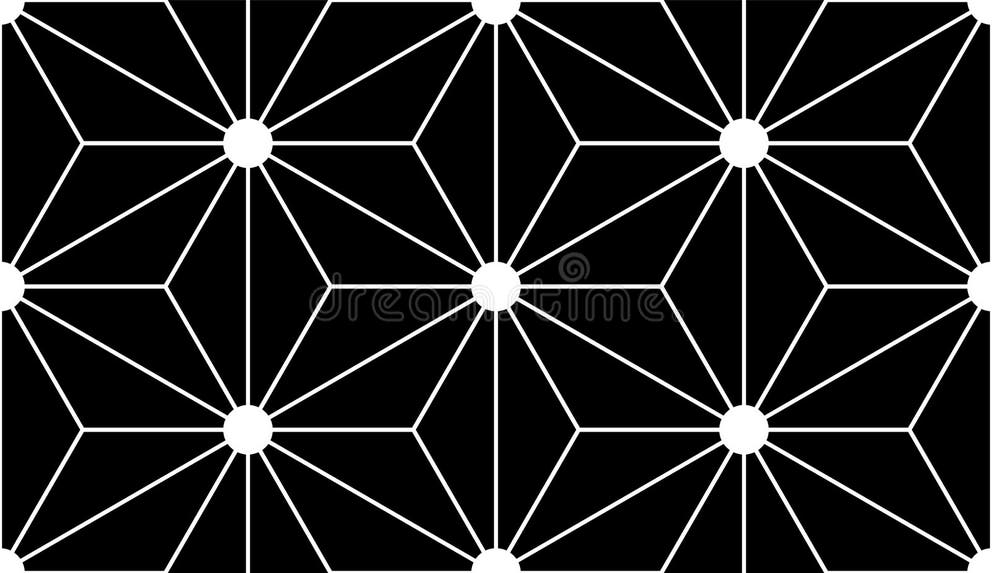 Seamless Geometric Triangles and Stars Black and White Pattern Stock ...