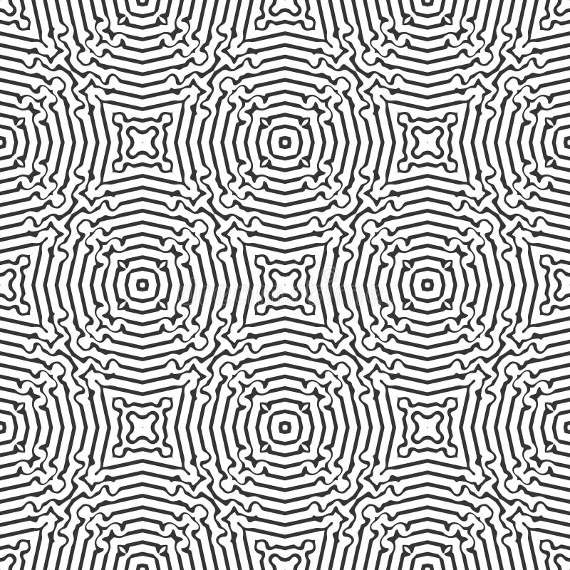 Seamless Geometric Vector Background, Black and White Circular Vector ...