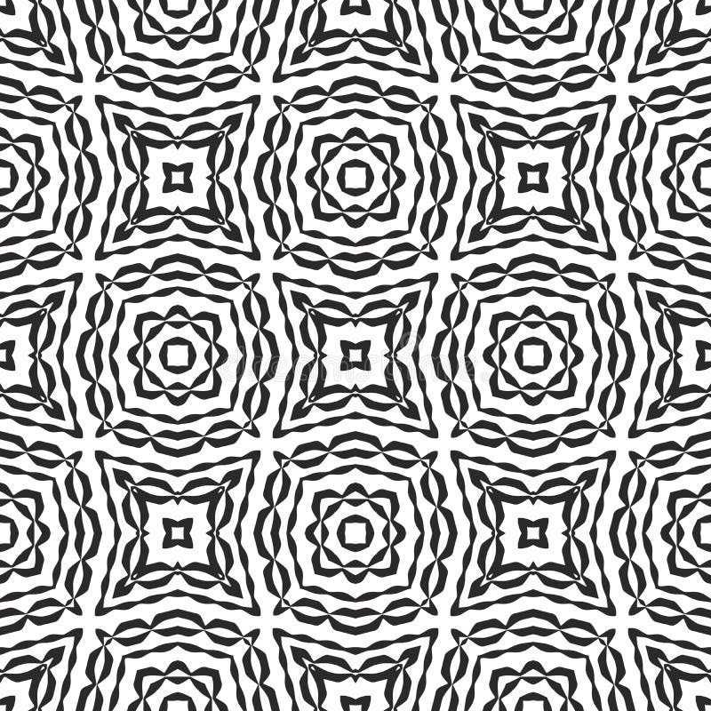 Seamless Geometric Vector Background, Black and White Circular Vector ...