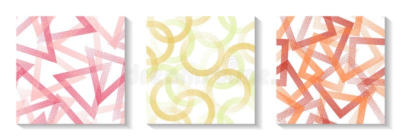 Seamless Geometric Vector Patterns Set with Shapes of Dots. Stock ...