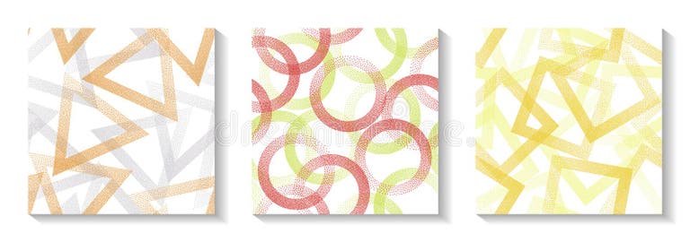 Seamless Geometric Vector Patterns Set with Shapes of Dots. Stock ...