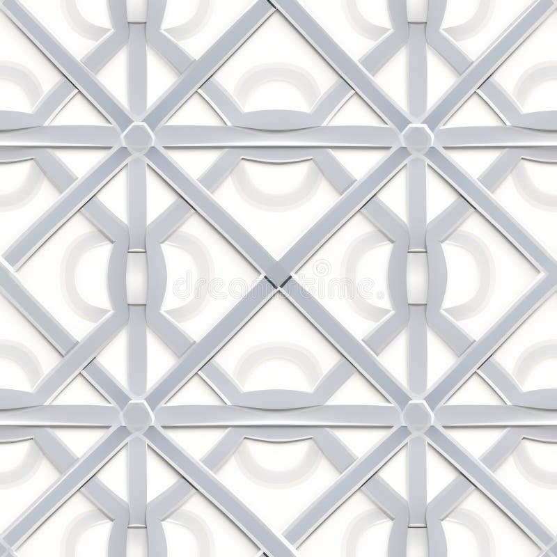 Seamless Geometric Vector Patterns on White Background with Grey ...