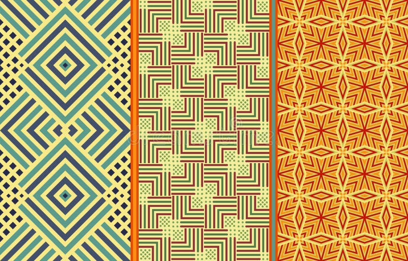 Seamless Geometric Vector Set of Colorful Backgrounds, Modern Abstract ...