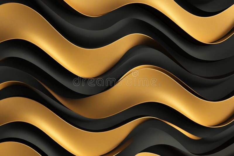 Seamless Geometric Wave Pattern Gold Black Creating Bold Elegant ...