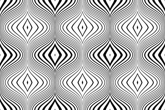Seamless Geometric Wavy Lines Pattern Stock Vector - Illustration of ...