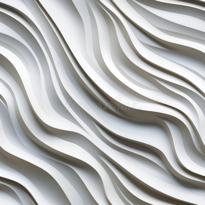 Geometric Wave Pattern on White Wall with Abstract Modern Design and ...