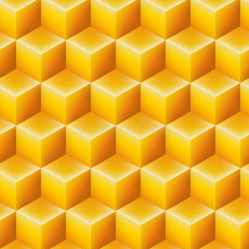 Seamless Geometric Yellow Texture Cube Design Pattern Stock Vector ...