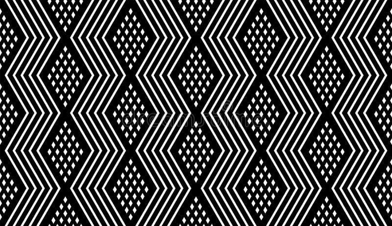 Seamless Geometric Zigzag and Diamonds Pattern Stock Vector - Illustration of stripes, design ...