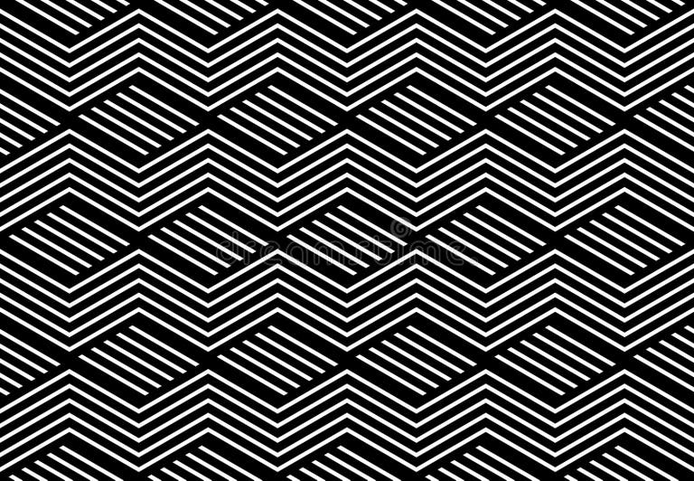Seamless Geometric Zigzag and Diamonds Striped Lines Pattern Stock ...