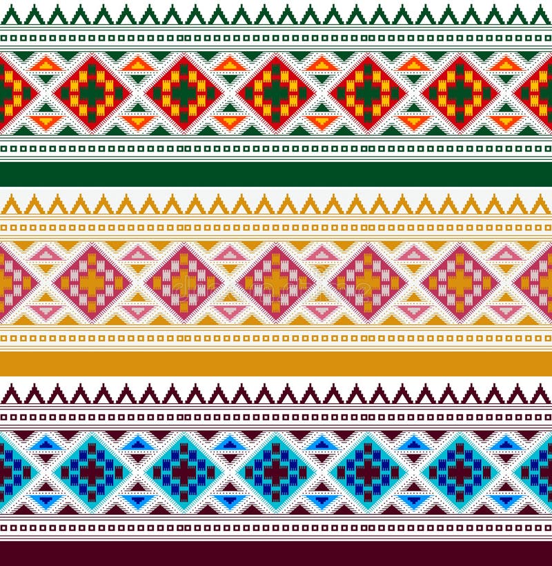 Seamless Geometrical Border Batik Design Background Stock Image - Image ...