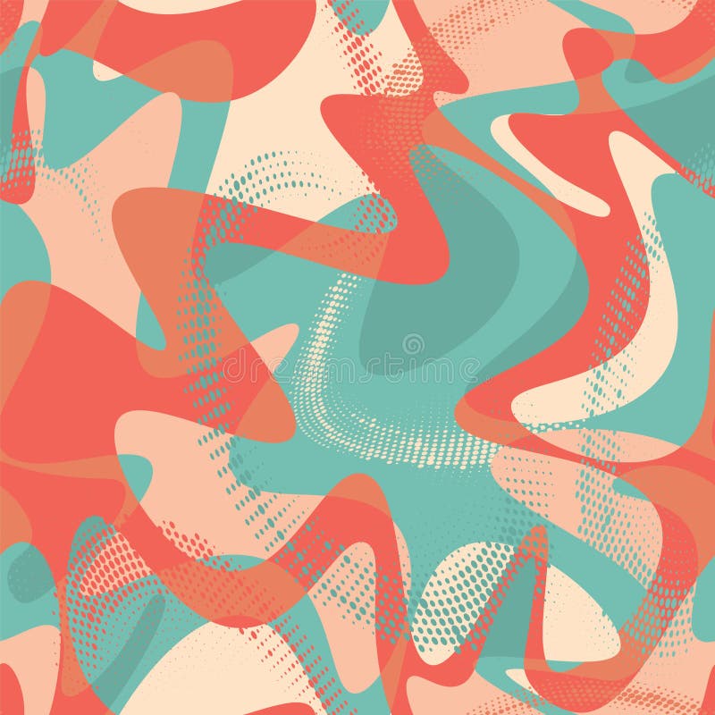 Seamless Geometry Abstract Pattern with Wave Shapes Stock Vector ...