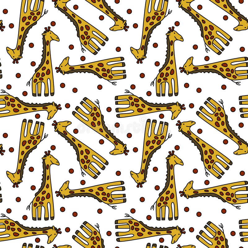 Seamless giraffe pattern stock vector. Illustration of cute - 70124773
