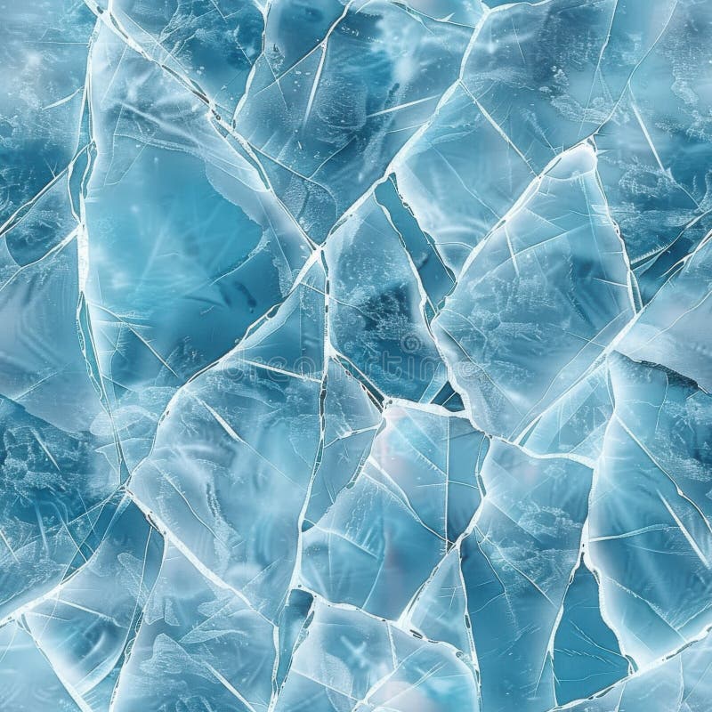 Seamless Glacier Ice Pattern with Cracks and Blue Depth Stock Image ...